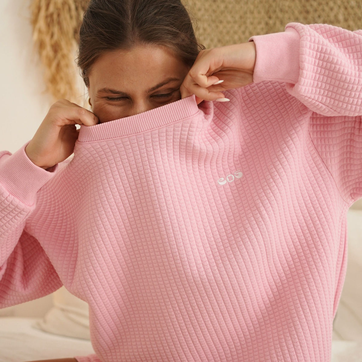Waffle Sweater – Cozy Textured Knit with Balloon Sleeves | EOS Activewear